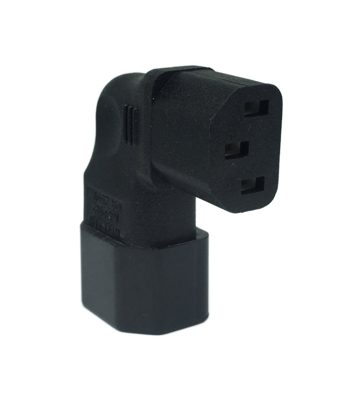 Cerrxian Left Angle IEC 320 C14 3 Pin Male to C13 Female PDU PSU UPS Power Extension Adapter Receptacle for LCD LED TV Wall Mount