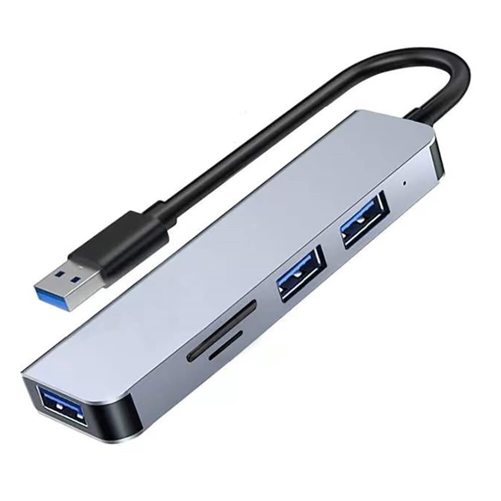 5 in 1 USB 3.0 Hub Splitter Adapter Docking Station with USB 3.0 USB 2.0 SD/TF Card Reader Slot for PC Computer Laptop BYL-2103U