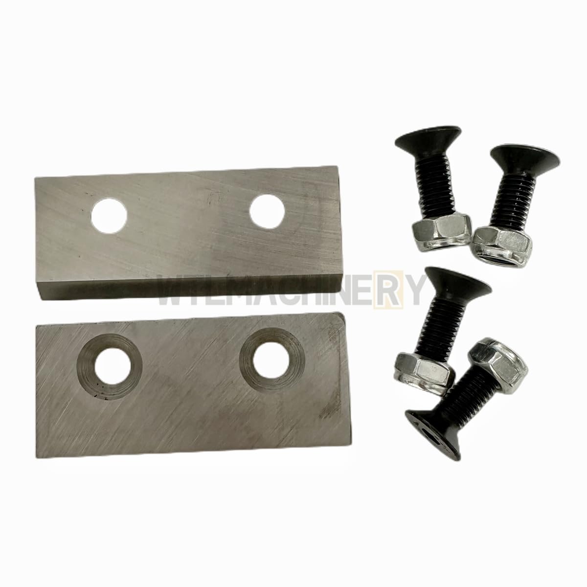 2 Sets Garden Shredder Chipper Blades (4pcs) + Screws (8pcs) Wood Chipper Knives for Wood Chipper Machine Replacement Part Hole Pitch: 39mm