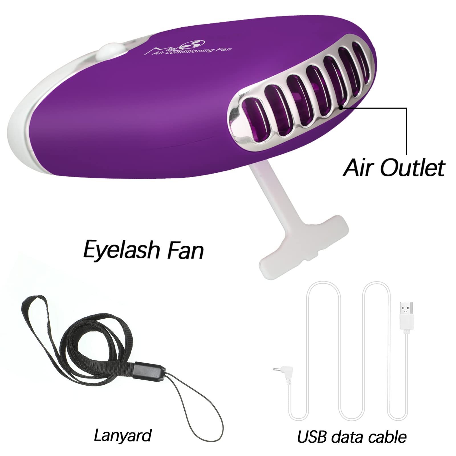 261 Pcs Eyelash Practice Kit Lash Kit for Eyelash Extension USB Air Conditioning Blower False Eyelash Mannequin Head Eye Lash Extension Kit Permanet for Beginner Makeup Training (Purple)