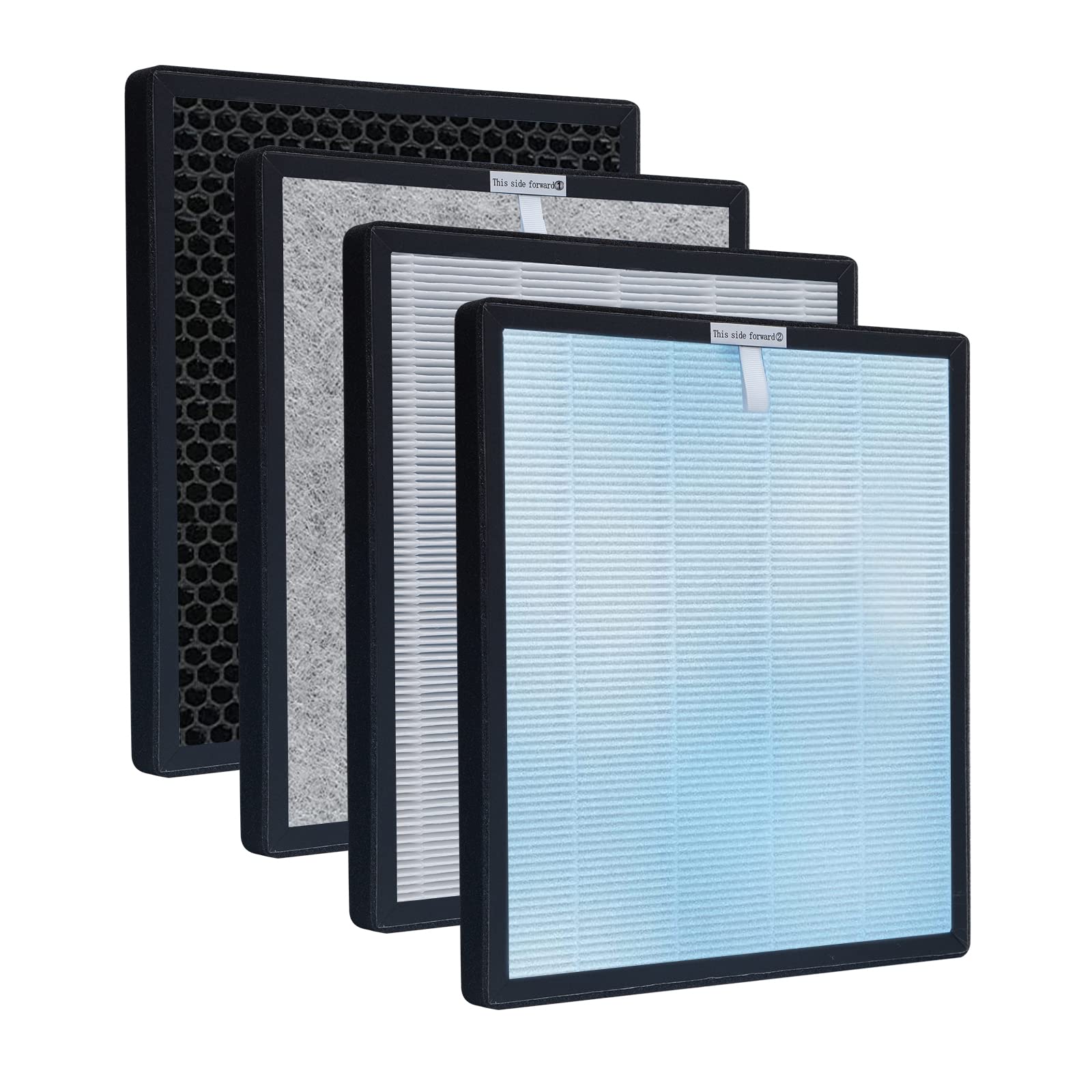 2 Sets HSP001 Filter Replacement Set Compatible With HSP001 Air Purifier Filters, 4 in 2 H13 True HEPA Filter with Activated Carbon Pre-Filter, Replacement Part HSP001