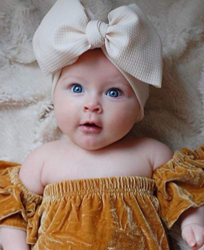 inSowni 9 Pack Solid Big Bow Stretchy Headbands Hair Accessories for Baby Girls Toddlers Kids