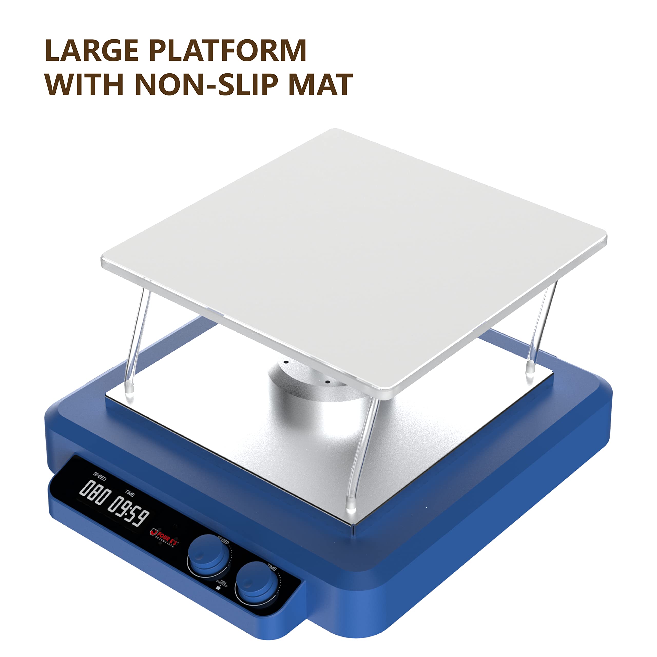 4E's USA Digital 3D Rocker - 3D Rocker with Three-Dimensional Tumbling Motion with 0°- 8° Adjustable Tilt Angle, Speed Range of 10-70 RPM and Non-Slip Platform with Maximum Load Capacity of 5kg