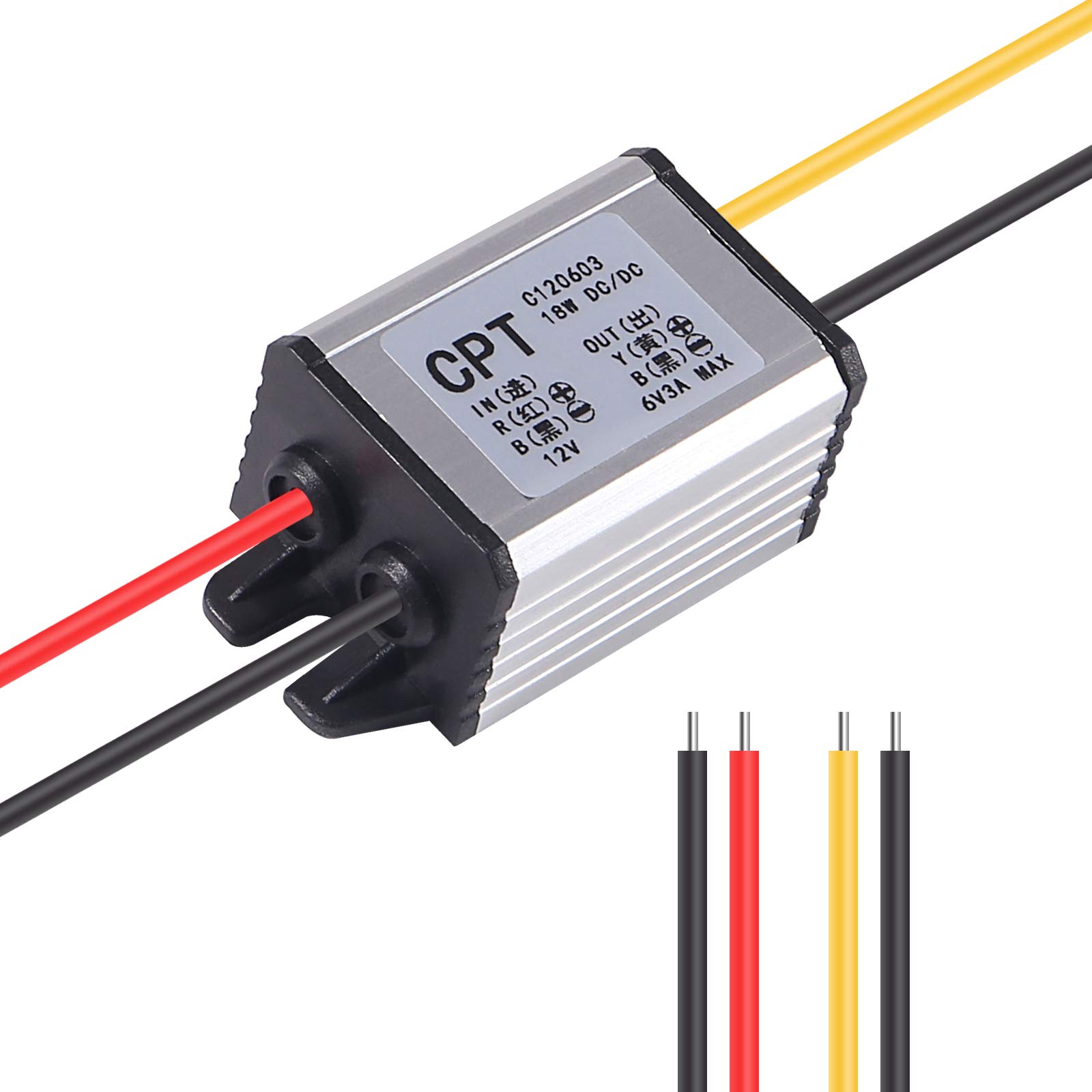 MELIFE Waterproof Car Power Converter DC 9V-22V 12V to DC 6V Buck Voltage Regulator 3A 18W Step Down Volt Module Power Supply Compatible with Vehicle Automotive LED Display Radio