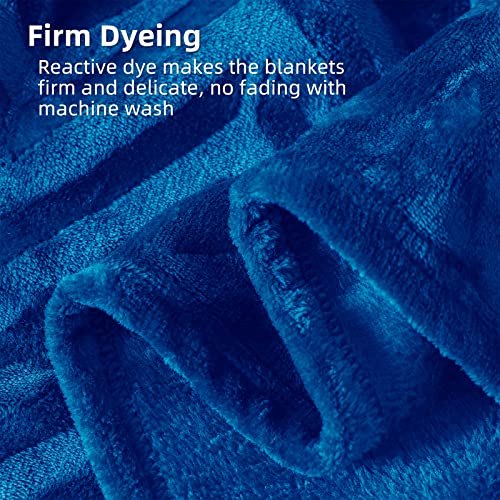 Whale Flotilla Fleece Throw Blanket for Couch, Soft Fluffy Sofa Bed Blanket with Chevron Pattern for All Season, Warm and Lightweight, 50x60 Inch, Royal Blue
