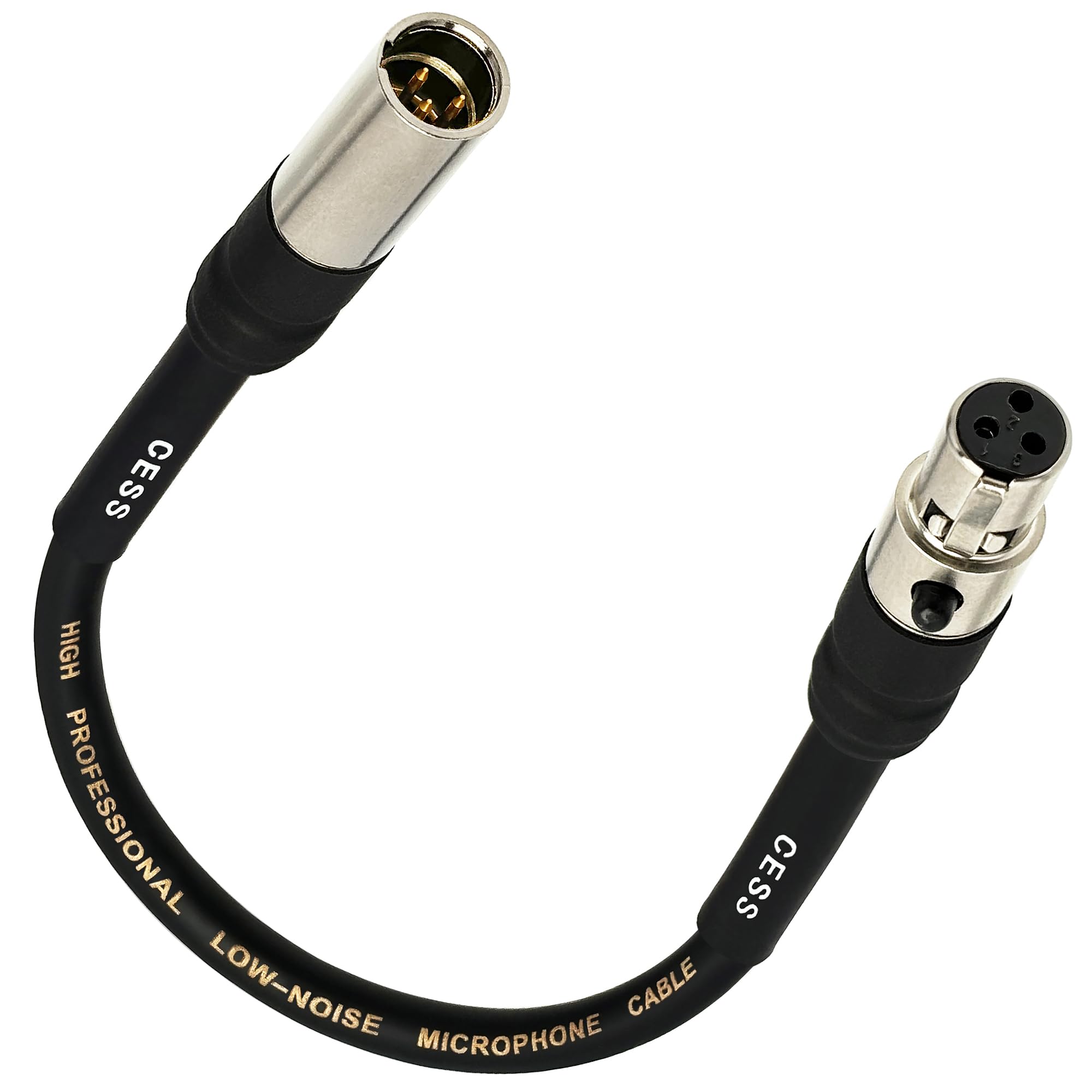 CESS-197 3 Pin Mini XLR Female to Male Cable - 6 Inch Length, Audio Adapter for Microphones, Mixers, and Sound Equipment