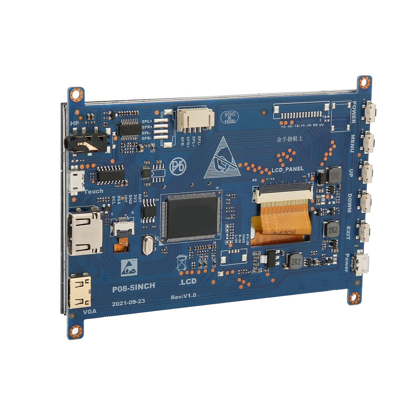 5 Inch Touch Screen, 800x480 High Resolution HDMI Monitor, 178 Degree Viewing Angle IPS Portable Monitor, for RPi, for Ubuntu Mirror, Computer