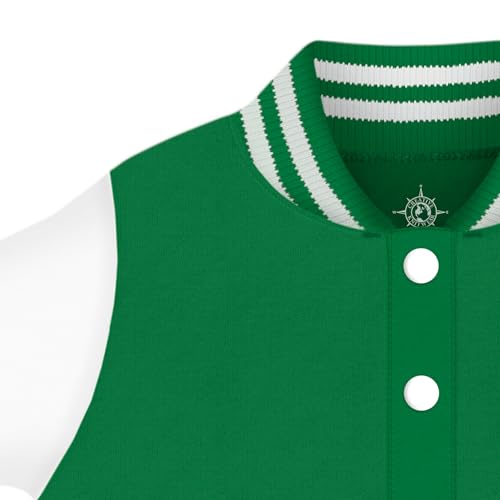 Creative Knitwear College Baby Letterman Varsity Jacket - Notre Dame Leprechaun Logo - Kelly - 24 Months