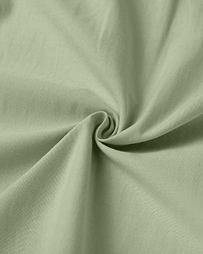 Alimens & Gentle Men's Short Sleeve Oxford Shirt Button Down Collar Regular Fit Short Sleeve Casual Shirts with Pocket Light Green