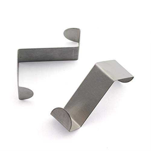 JCBIZ 2 Pack Over The Door Hooks Stainless Steel Seamless Nail-Free Bathroom Kitchen Z Shape Back Door Hook Rack Hanger Organizer Silver (Fit for Thickness: Less Than 1.8cm/4cm)