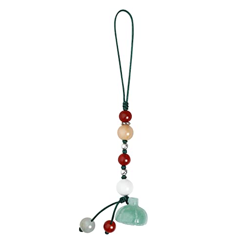 Hemobllo Cell Phone Strap Jade Phone Charm Key Agate Chain Car Key Hanging Pendants Decor for Car Phone Fan Clothing Decor Green