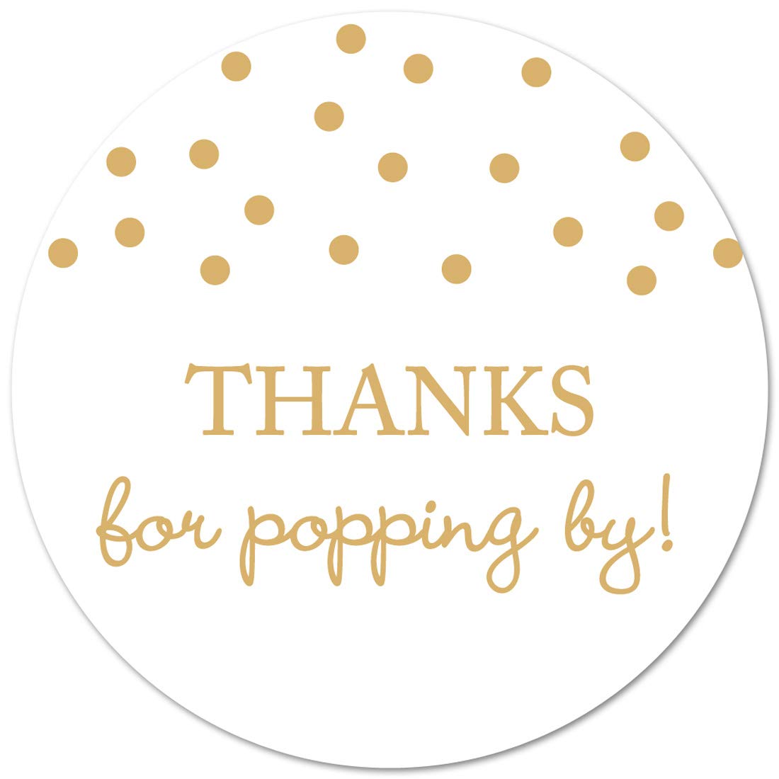 40 Thanks for Popping by! Popcorn Favor Stickers (Red on Pink)