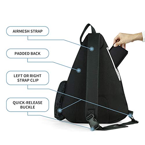 Mangrove Pickleball Bag, Men's & Women's Pickleball Backpack, Adjustable Sling Bag with Fence Hook/Upgraded Capacity/Safety Pocket/Water Bottle Holder - 2020 Design Pickle Ball Paddle Bag (Black)
