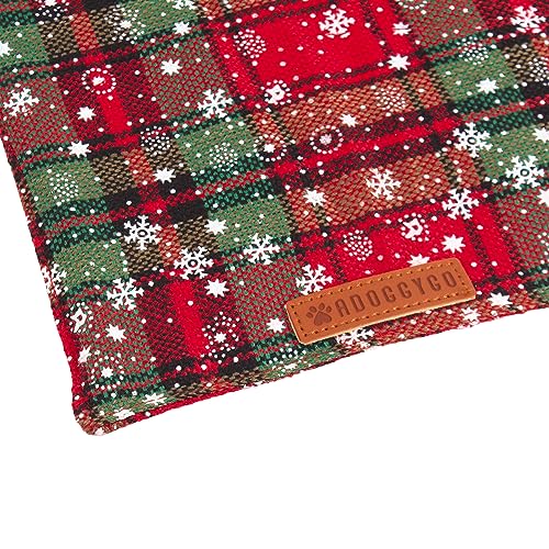 ADOGGYGO 2 Pack Dog Bandanas Christmas, Stylish Plaid Snowflake Dog Scarf, Premium Durable Fabric, Multiple Sizes Offered, Christmas Bandanas for Large X-Large Dogs Pets (X-Large, Red)