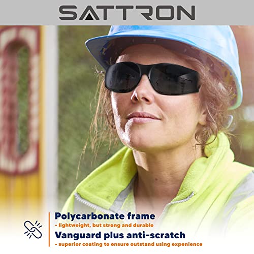 24 Pack of Tinted Safety Glasses (Protective Safety Sunglasses) Ploycarbonate Dark Smoke Lenses for UV Protection, Scratch & Impact Resistant, Perfect for Construction, Outdoor Work, Shooting and More