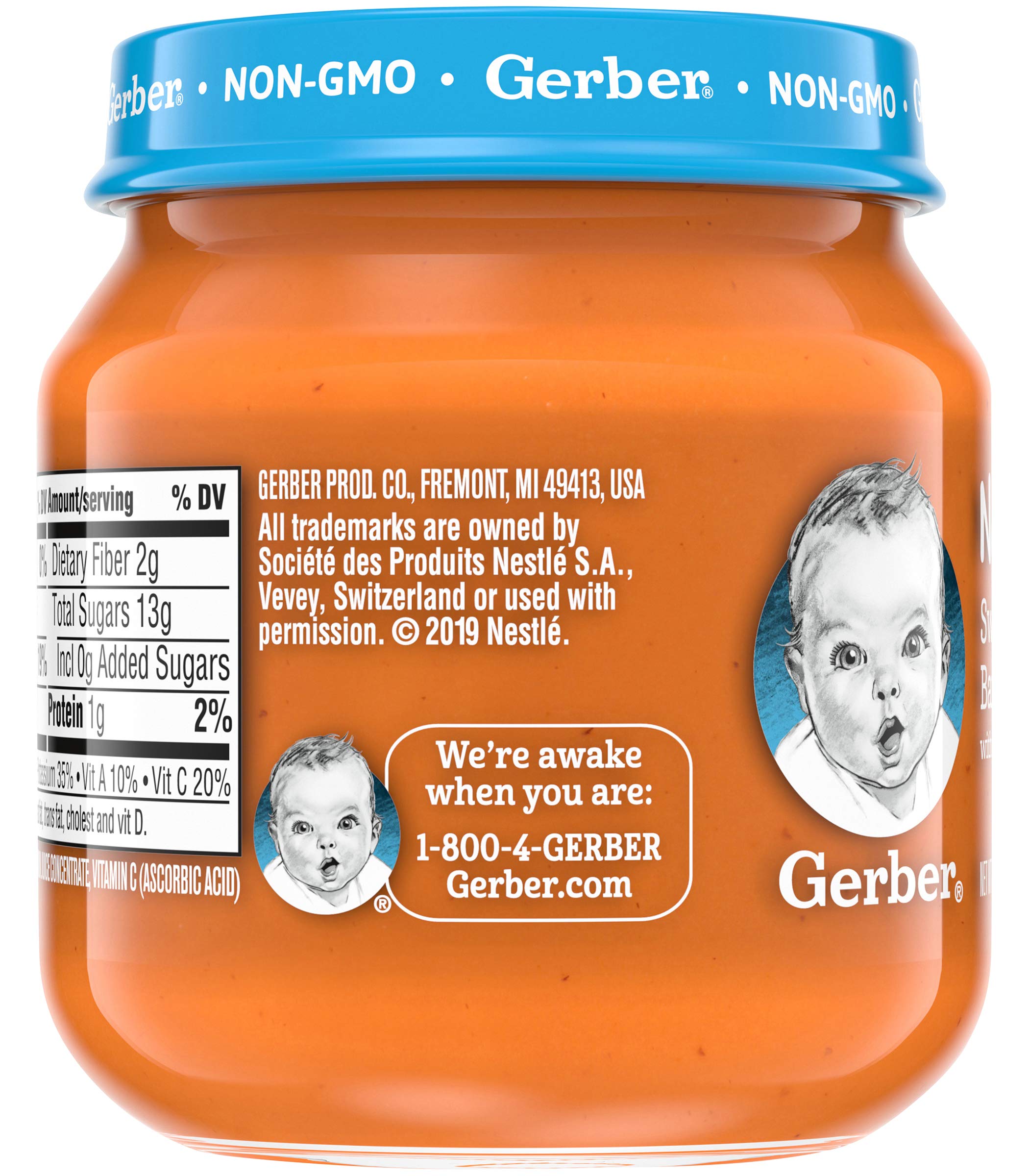 Gerber Purees 2nd Foods Natural Sweet Potato Banana Orange, 4 Oz (Pack Of 10)