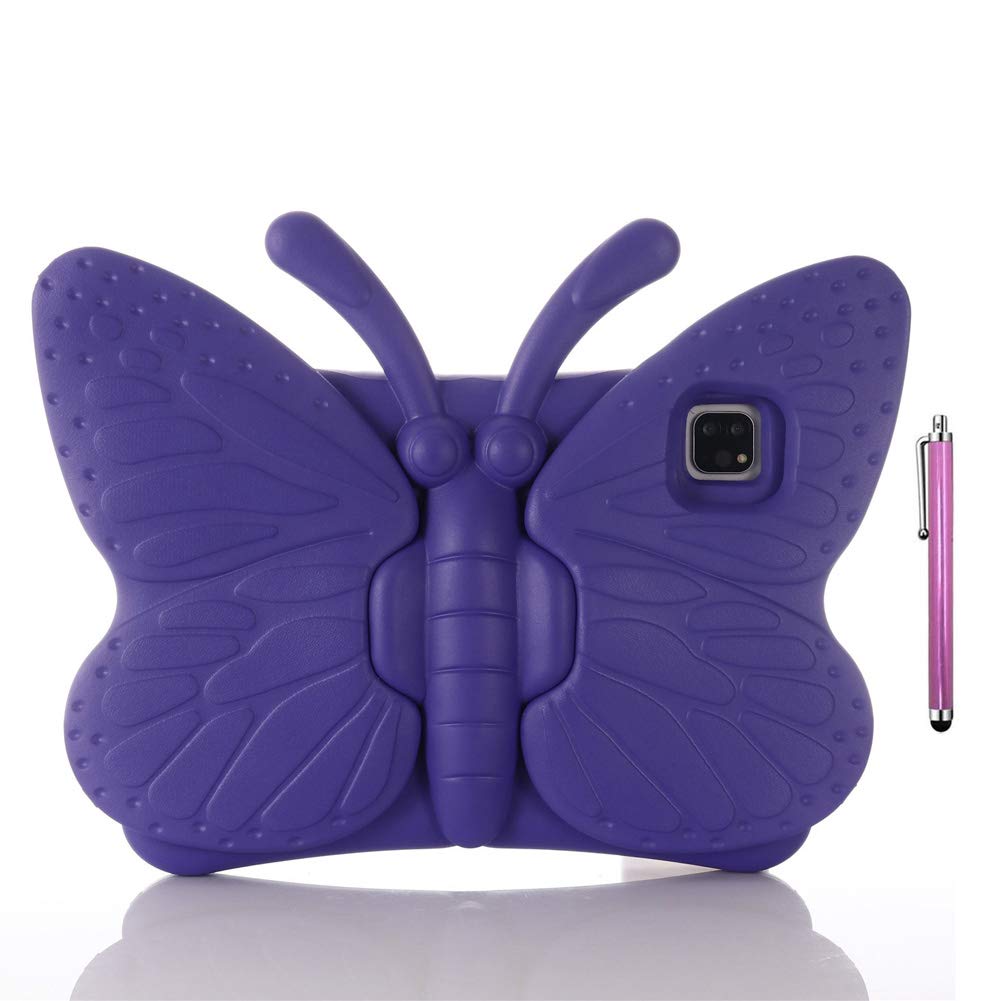 iPad Pro 11 Kids Case, iPad Pro 11 inch 2020 Case for Kids, Light Weight Shockproof EVA Foam Protective Tablet Cover Stand Case for iPad 11" 2nd Generation - Cute Butterfly (Rose Red)