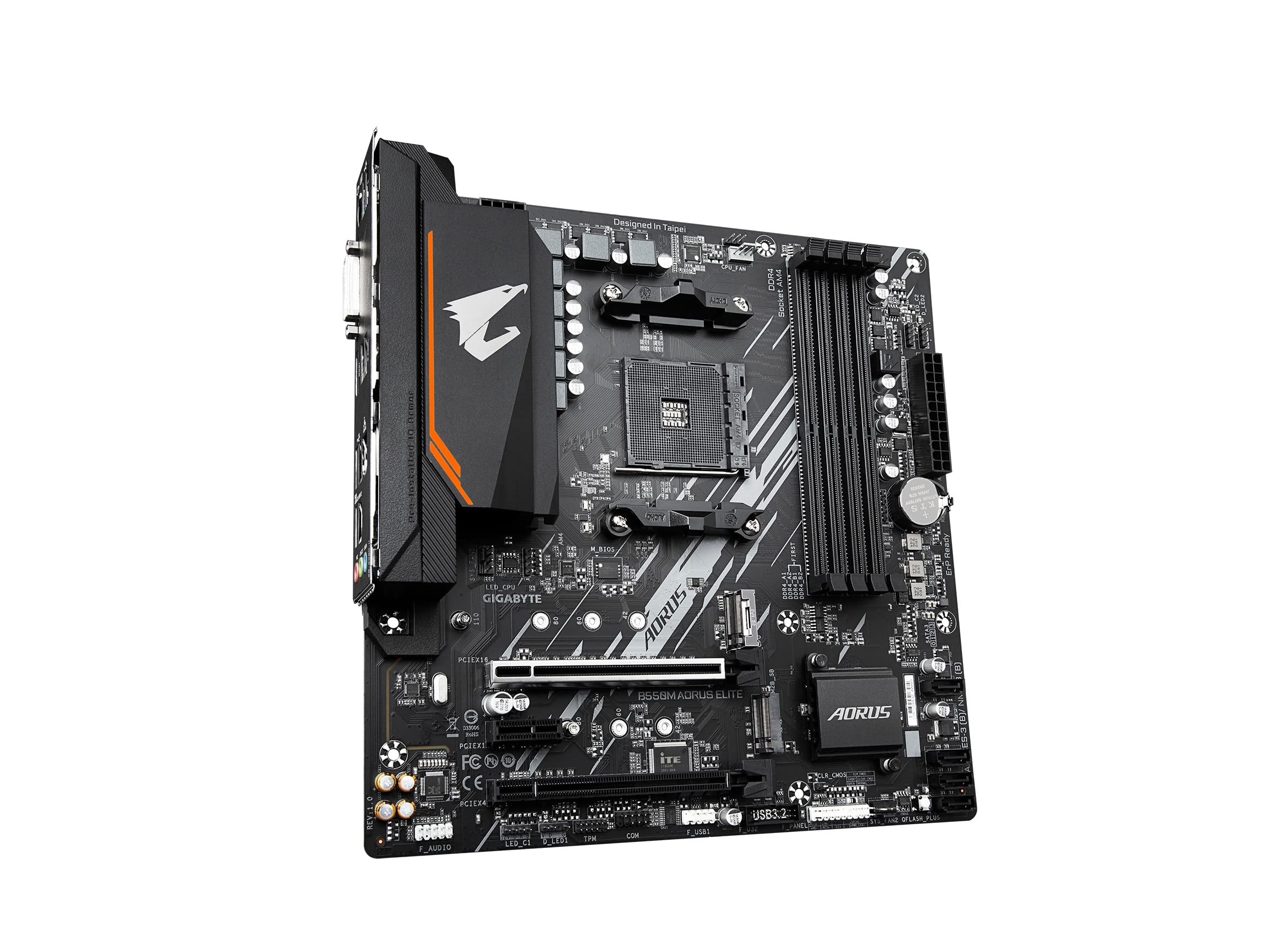 Gigabyte GIGABYTE B550M AORUS Elite (AM4/ AMD/ B550/ Micro-ATX/ DDR4/ Dual M.2/ PCIe 4.0/ Realtek GbE LAN/Gaming Motherboard)