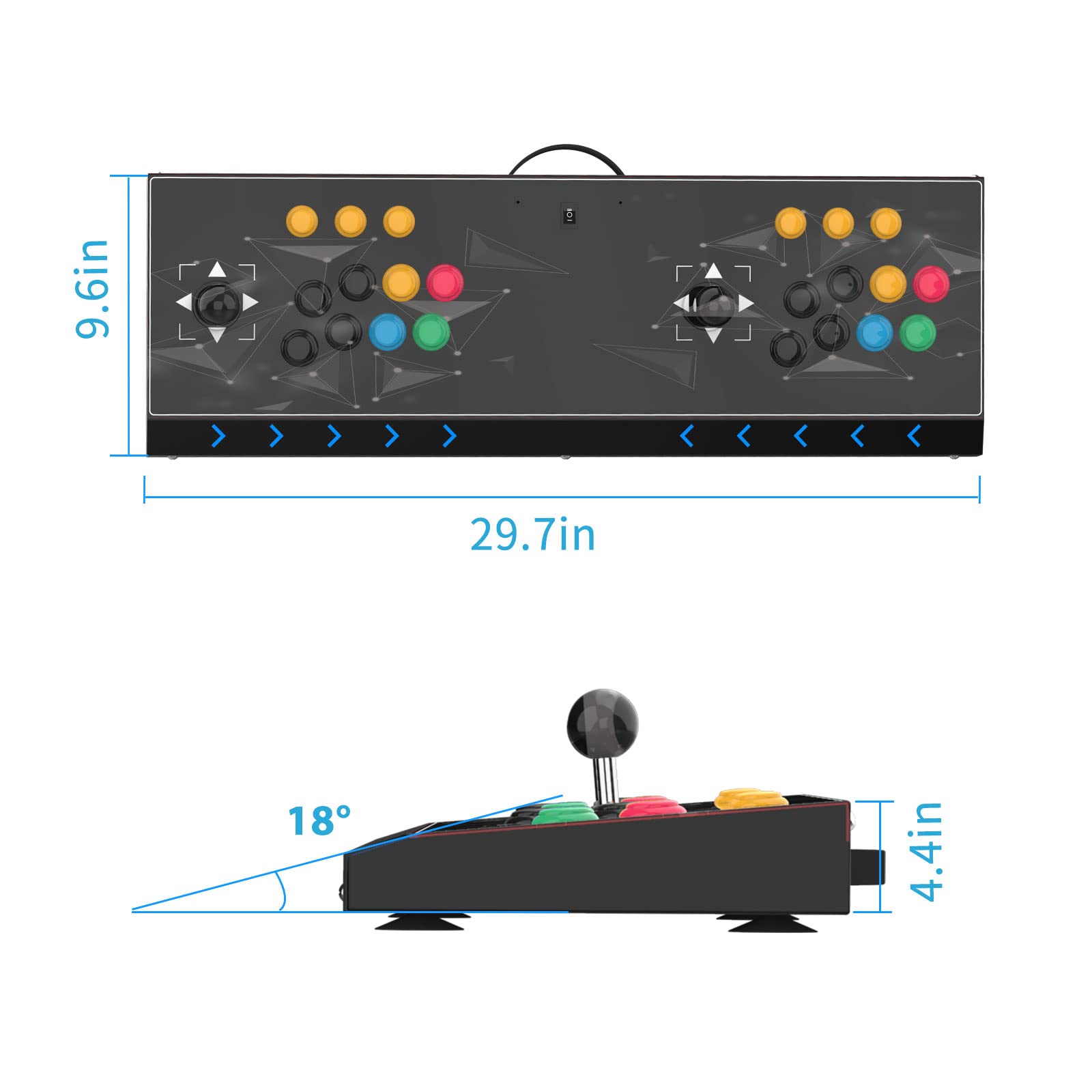 Arcade Fight Stick, 2 players PC Street Fighter Video Game Controller Fighting Joystick for PC, Nintendo Switch, NEOGEO Mini, NeoGeo Pro, PS3,Raspberry Pi, PS Classic, Android