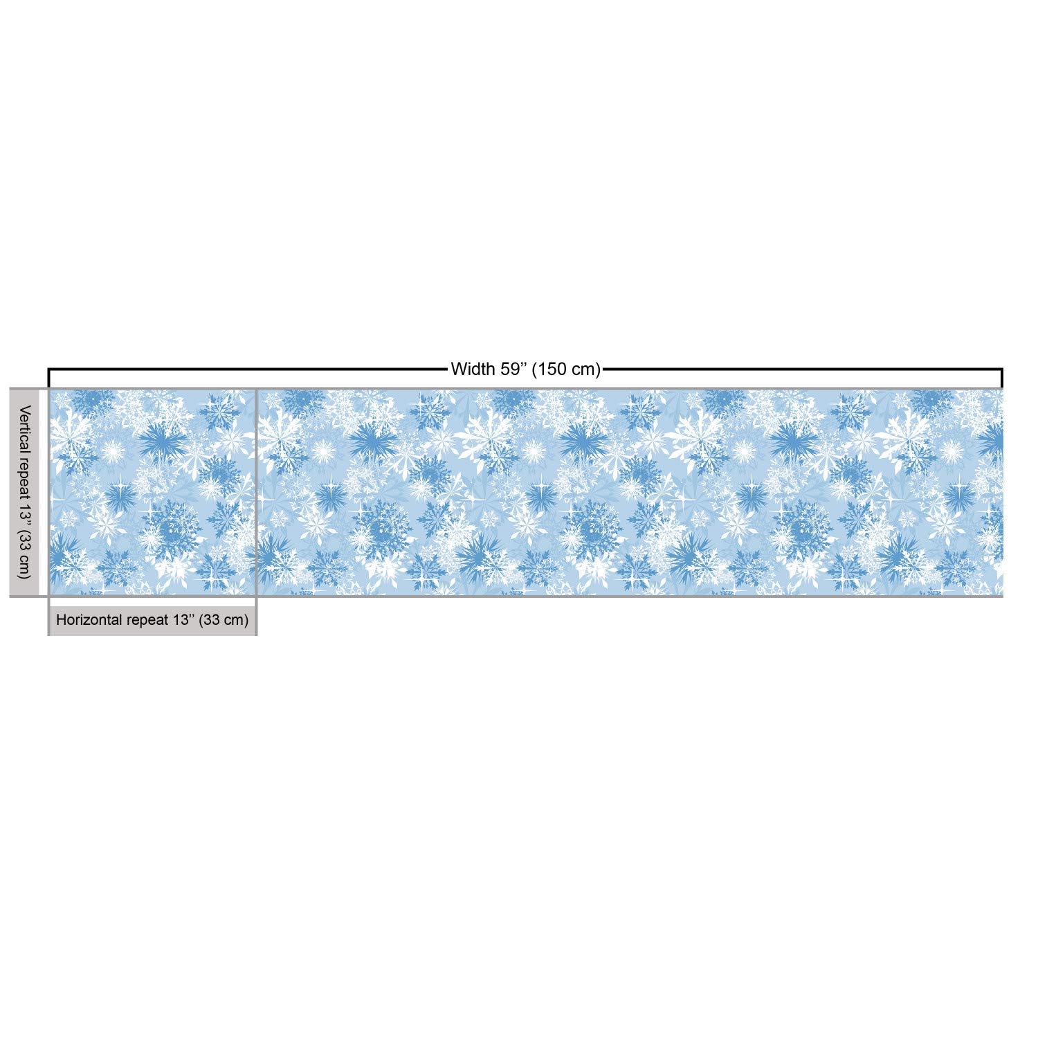 Ambesonne Snowflake Fabric by The Yard, Winter Holiday Illustration Christmas Snowflakes on Abstract Background, Decorative Fabric for Upholstery and Home Accents, 1 Yard, Blue White
