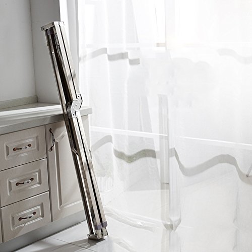 iEllevie Foldable Double Rods Stainless Steel Expandable Clothes Drying Rack 55 to 95 Inch