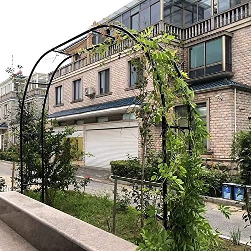 7.2/7.5ft Garden Arch Arbour Plant Support Archway Rose Arches Frame Strong Stable Wedding Arch Free Standing 3.9-9.8ft Wide Metal Trellis Arbor,Strong Weather Resistant Assemble Freely (Color : Blac
