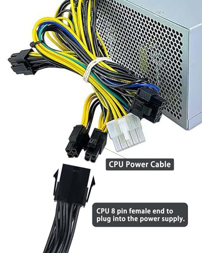 COMeap 8 Pin to 4 Pin CPU Power Adapter, CPU 8 Pin Female to CPU 8 Pin ATX 4 Pin Male Converter Extension Cable for Motherboard 9.5-inch(24cm)
