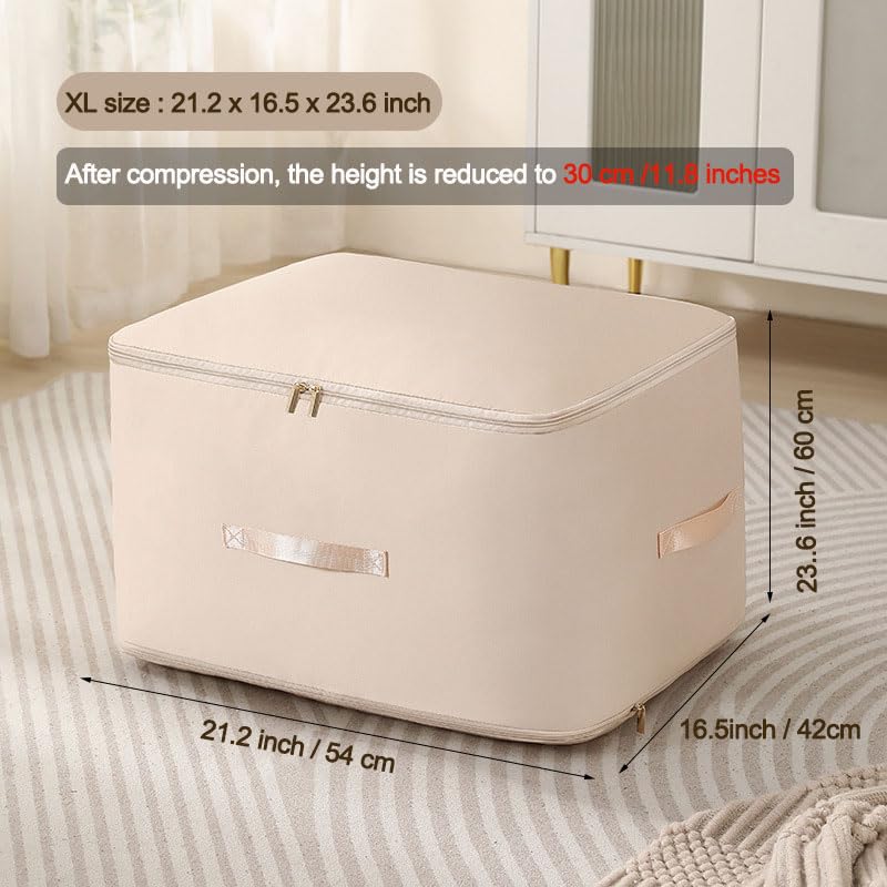 2024 New Ultra Space Saving Self Compression Organizer, Heavy Duty Moving Bags,Storage Tote for Space Saving, for Comforters,Blankets,Bedding. (Gray, X-Large)
