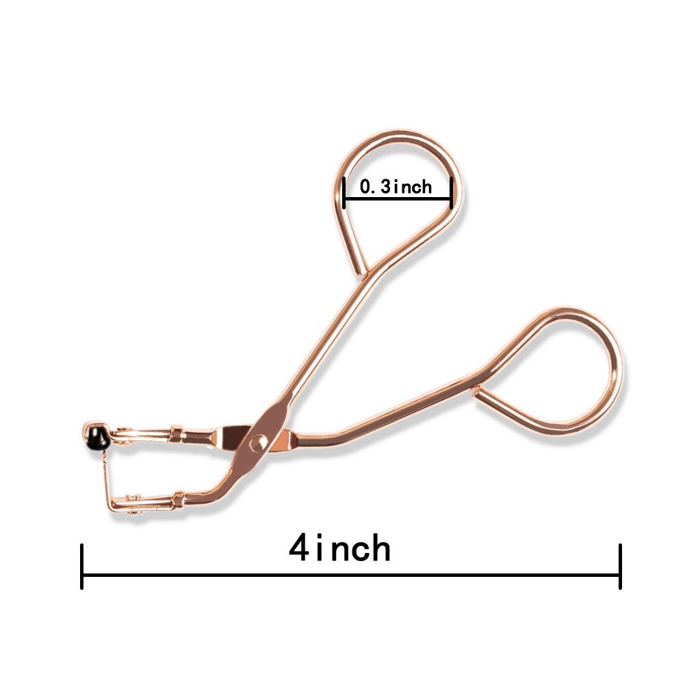Eyelash Curler, Golden Eyelash Makeup Tools Set with Eyelash Curler, Mini Eyelash Curler, Black Silicone Refill Pads, Professional Lashes Curler, Stainless Steel, Fits Various Eye Lashes New