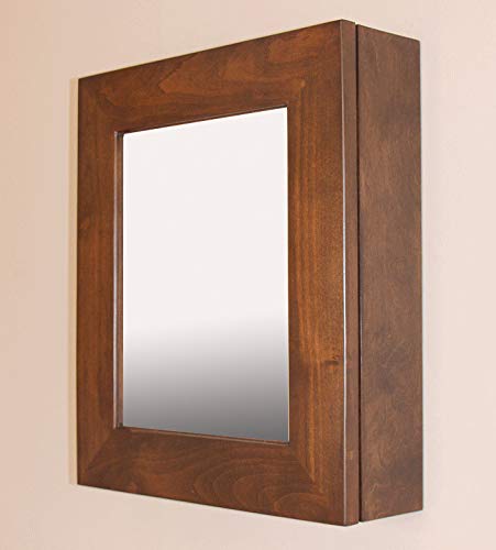 Fox Hollow Furnishings Wall Mount Mirrored Medicine Cabinet (16 7/8" x 19 7/8") (Caramel)
