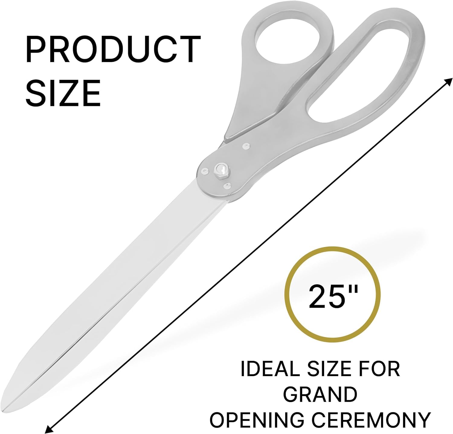 25" Giant Ribbon Cutting Scissors Silver β Heavy Duty Extra Large Grand Opening Ribbon Cutting Ceremony Scissors for Grand Openings Inaugurations Ceremonies & Special Events