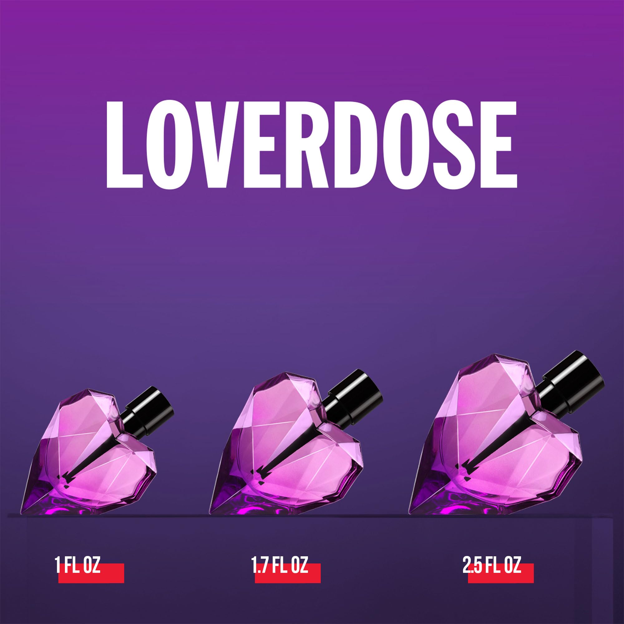 Diesel Loverdose, Eau de Parfum for Women, Oriental Scent With Notes of Mandarin, Sambac Jasmine & Vanilla, 1 Fl. Oz.