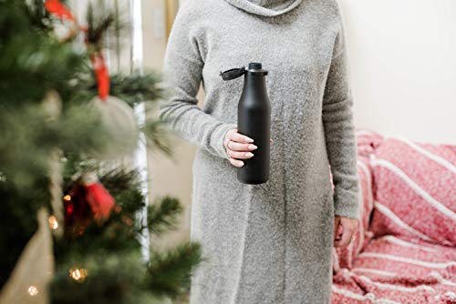 Ello Riley 18oz Vacuum Insulated Stainless Steel Water Bottle with Flip Lid, Black, 18 oz.