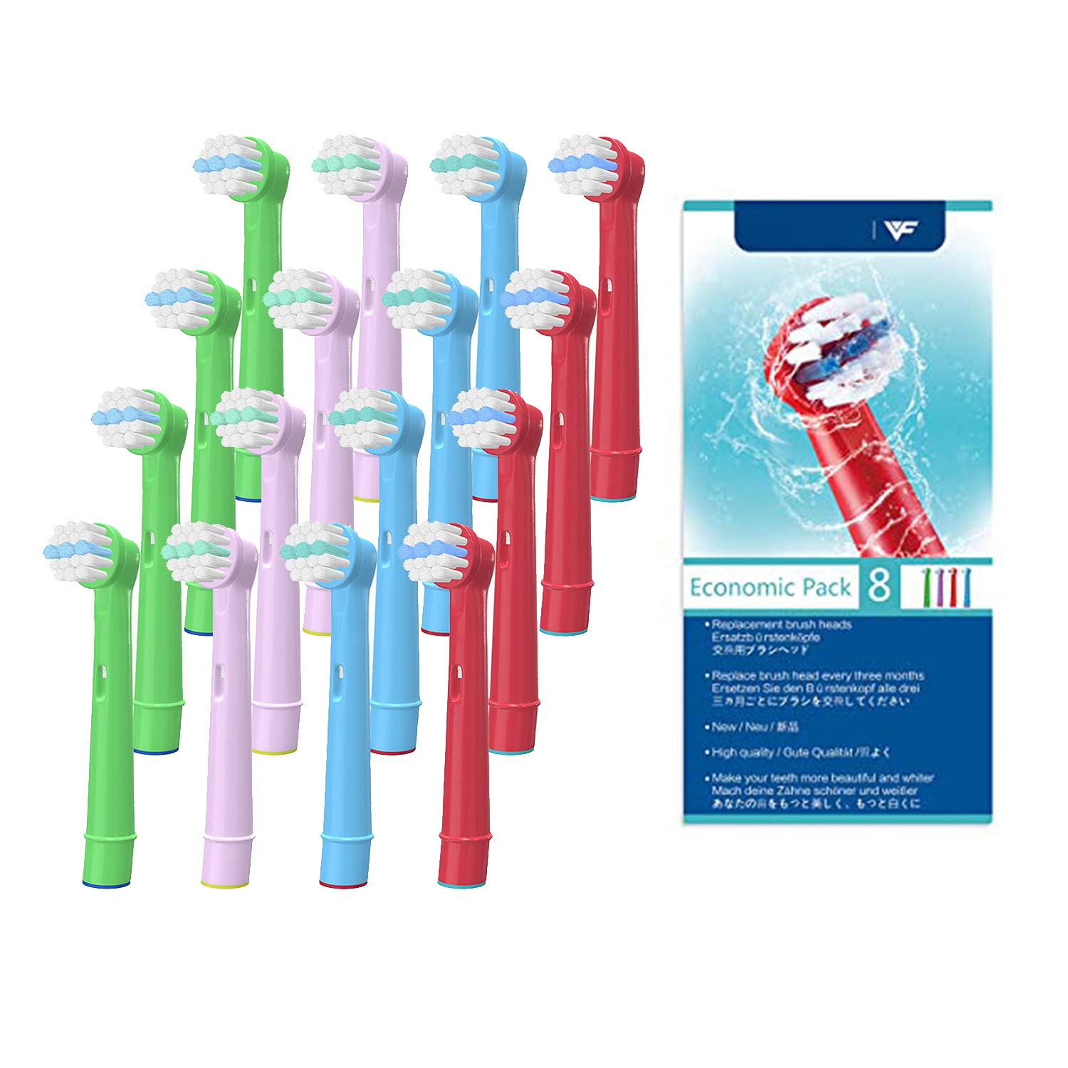 WuYan Toothbrush Heads for Oral B Kids Electric Toothbrush, 16 Pack Replacement Toothbrush Heads for Children,Compatible with Professional Care,Triumph,Advance Power etc