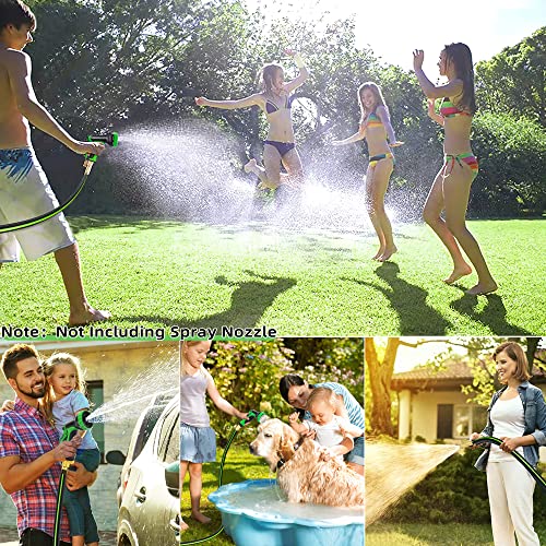 Hybrid Garden Hose50ft x 5/8" – No Kink,Heavy Duty,Lightweigh Flexible,Leakproof Water Hose – 3/4"Solid Brass Connectors - Rubber Car Hoses Pipe for outdoor Watering& Washing,600 Burst PSI