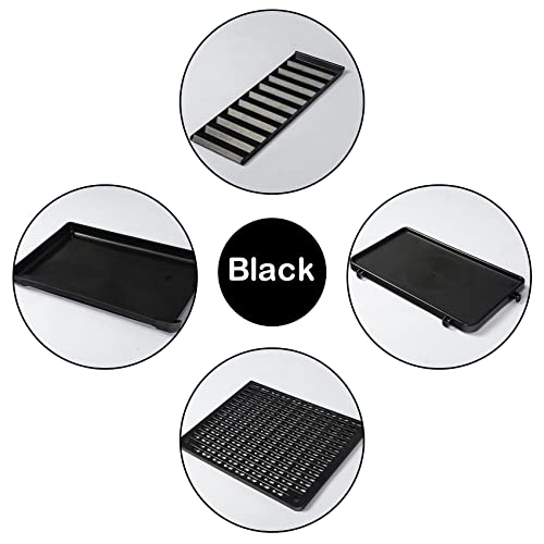 4-Tier 32" Small Animal Metal Cage Height Adjustable with Lockable Casters Grilles Pull-Out Tray for Rabbit Chinchilla Ferret Bunny Guinea Pig Squirrel Hedgehog,Black