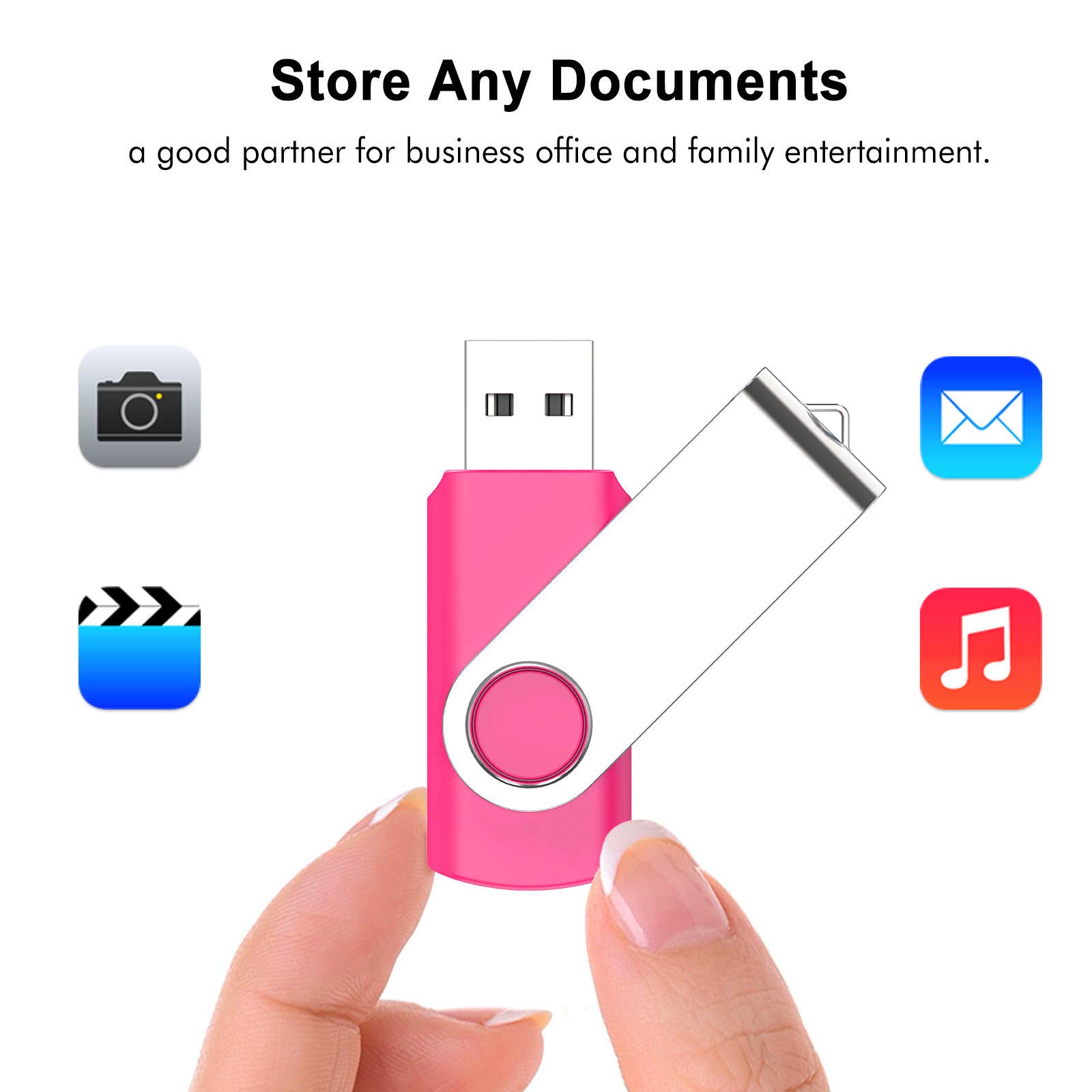 2GB USB Flash Drives, SRVR 3 Pack USB 2.0 Thumb Drives, USB Memory Stick Jump Drive Zip Drives Pen Drive with Lanyards Metal Swivel (3 Mixed Color with LED Indicator)