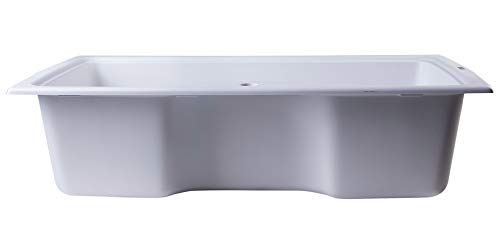 ALFI brand AB3520DI-W Drop-In Single Bowl Granite Composite Kitchen Sink, 35", White