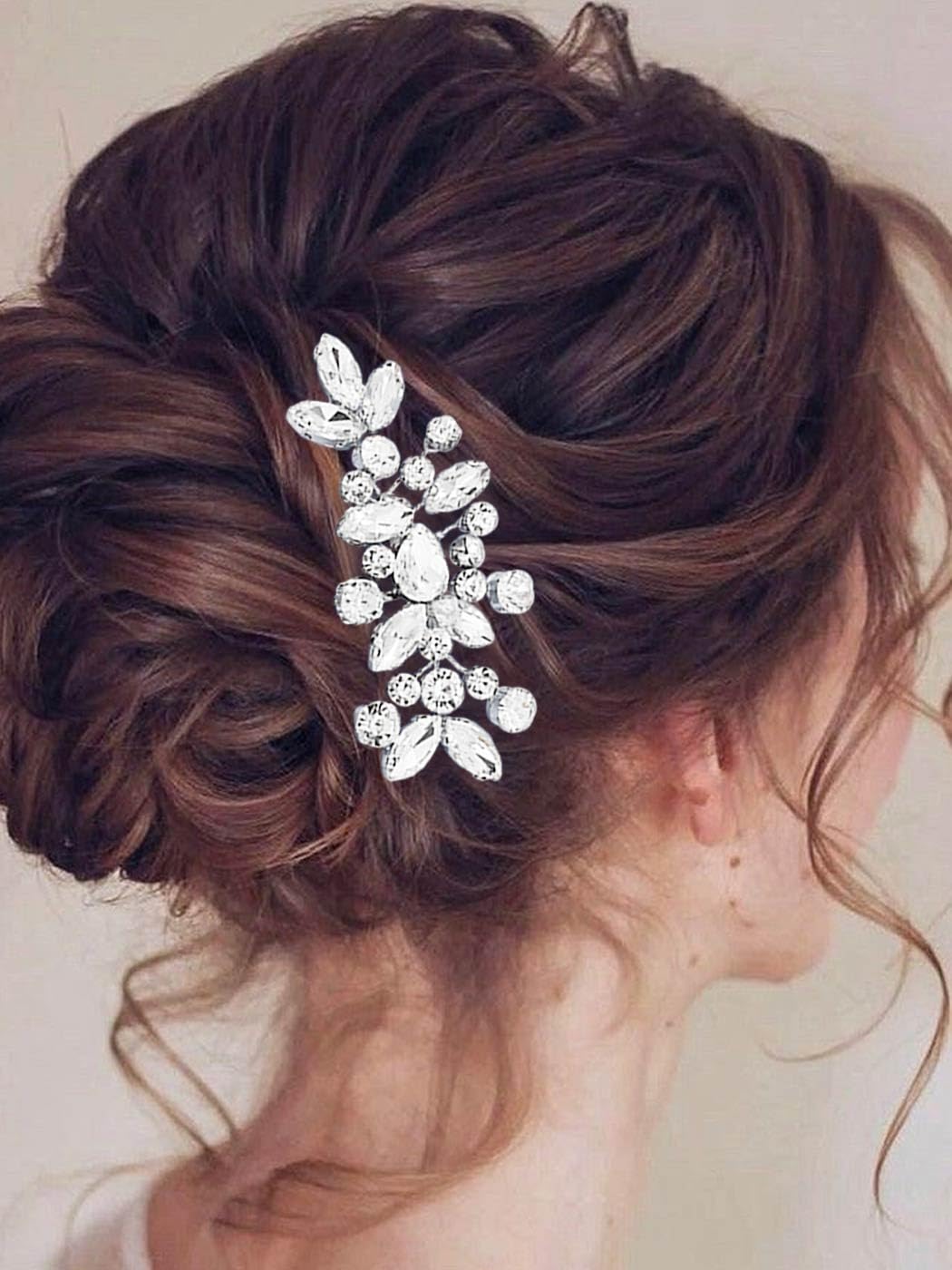 Catery Crystal Wedding Hair Comb Rhinestone Bridal Hairpieces Bridesmaid Clips Accessories for Brides and Women (A Silver)