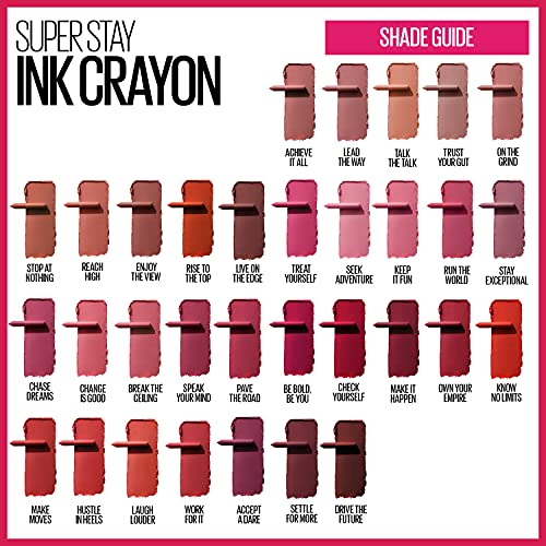 Maybelline Super Stay Ink Crayon Matte Longwear Lipstick Makeup, 130 Pave The Road, 0.04 oz