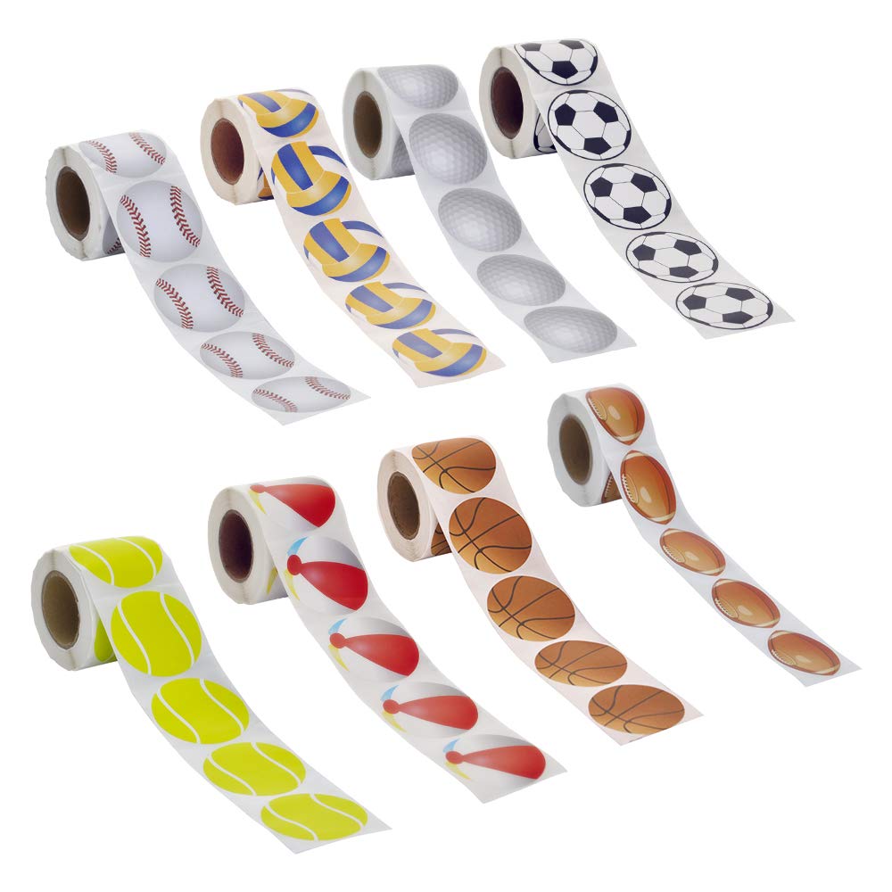 Muka 250 PCS 2" Basketball Stickers, Standard Permanent Self-Adhesive Stickers, Sports Party Supplies