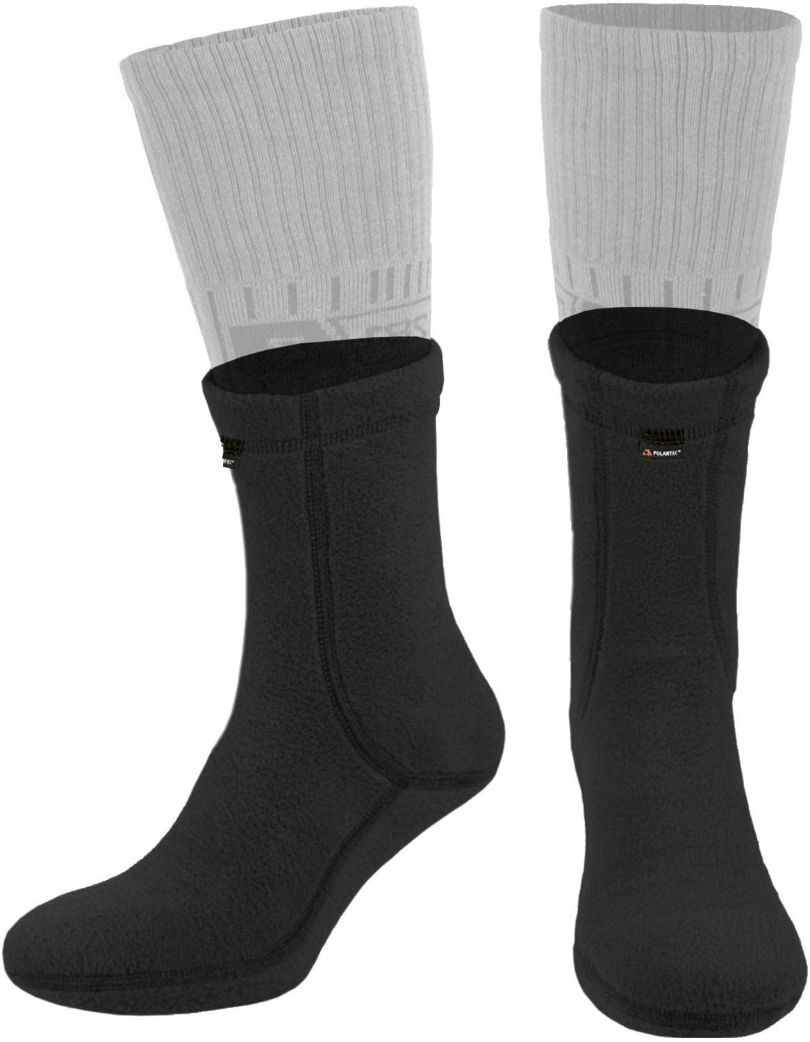 281Z Hiking Warm 6 inch Liners Boot Socks - Military Tactical Outdoor Sport - Polartec Fleece Winter Socks (X-Large, Black)