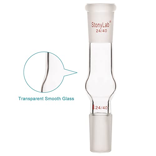 stonylab Glass Straight Drying Tube, Borosilicate Glass Drying Tube Adapter with 24/40 Standard Taper Joints for Laboratory Lab Supply
