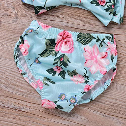 Cute Baby Girls 2Pcs Bikini Bathing Swimsuit Halter Tube Top+Floral Bottom Summer Sunsuit (Floral, 0-6Months)