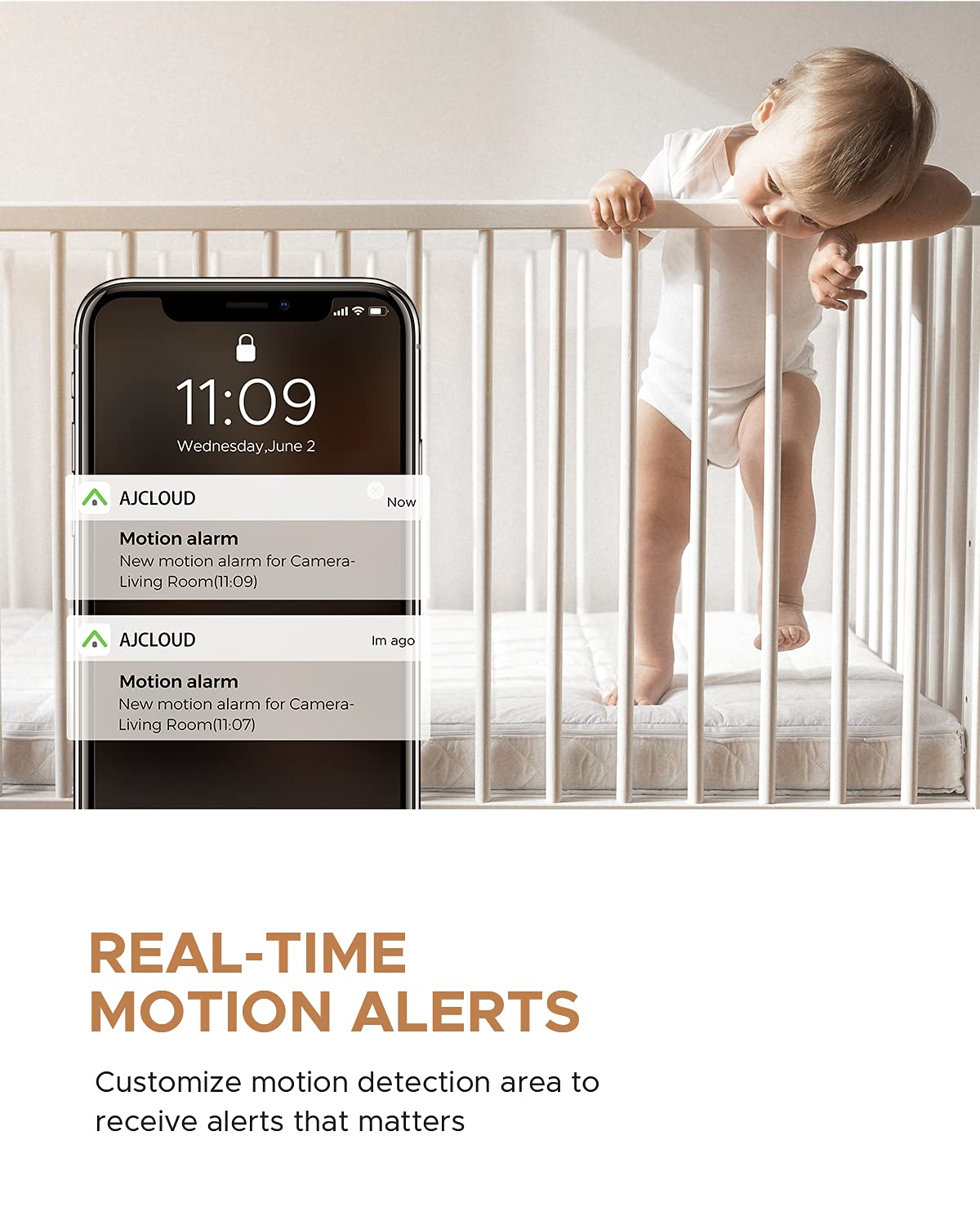 muson WiFi Home Camera for Baby/Pet/Nanny 1080P HD Indoor Wireless Surveillance Camera with Motion Detection, Night Vision, Two-Way Audio, Compatible with Alexa, Compatible with Smartphones, White