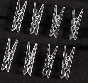 20Pcs Clear Plastic Clothes Pins,Clothes Line String Clips, Mini Clothes Pins, Photo Paper Peg Pins Craft Clips, Laundry Storage and Organization (2.5cm)