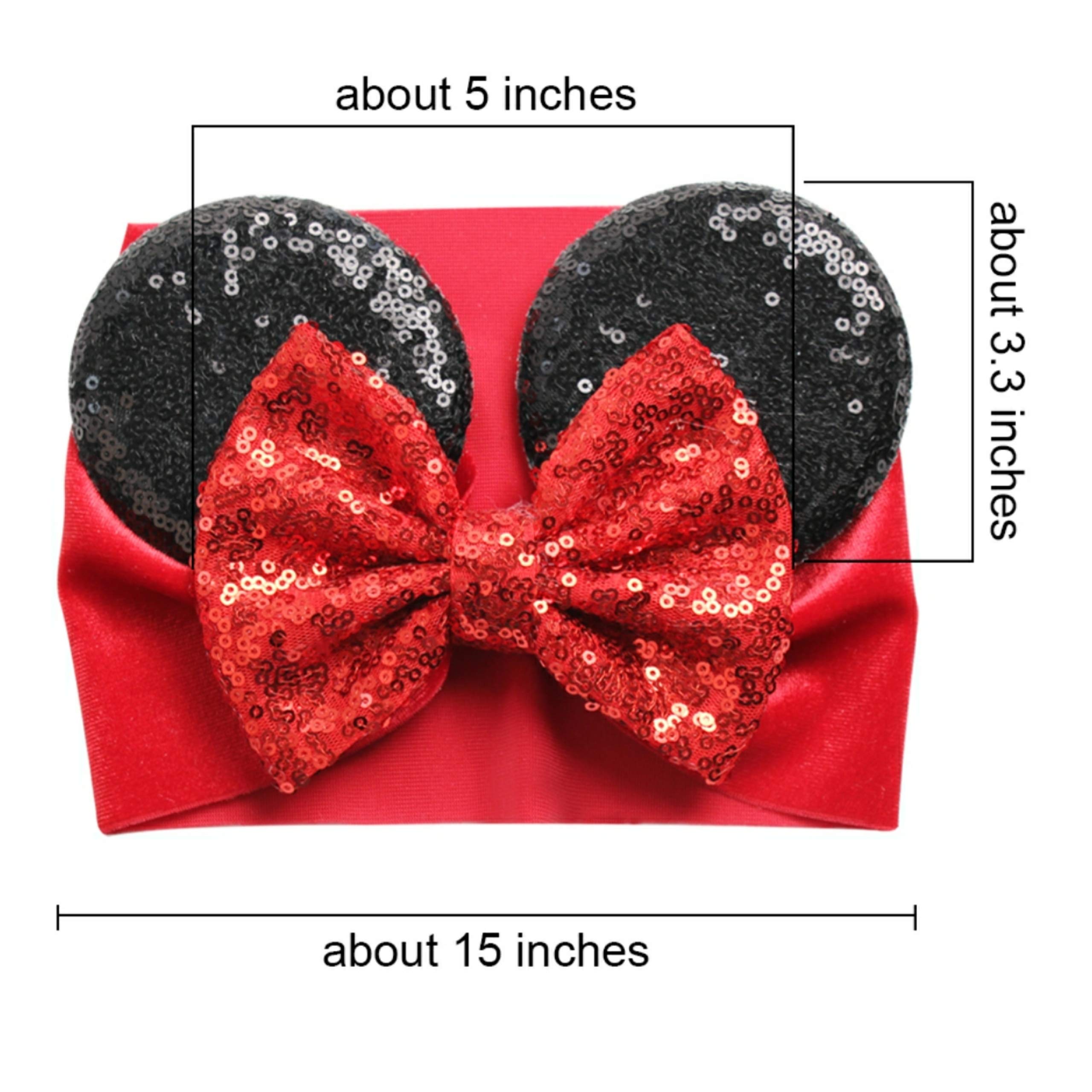 J&J Boutiques Mouse Ears Headband/Headwrap - Toddler, Baby, Kids - Party supplies - Red