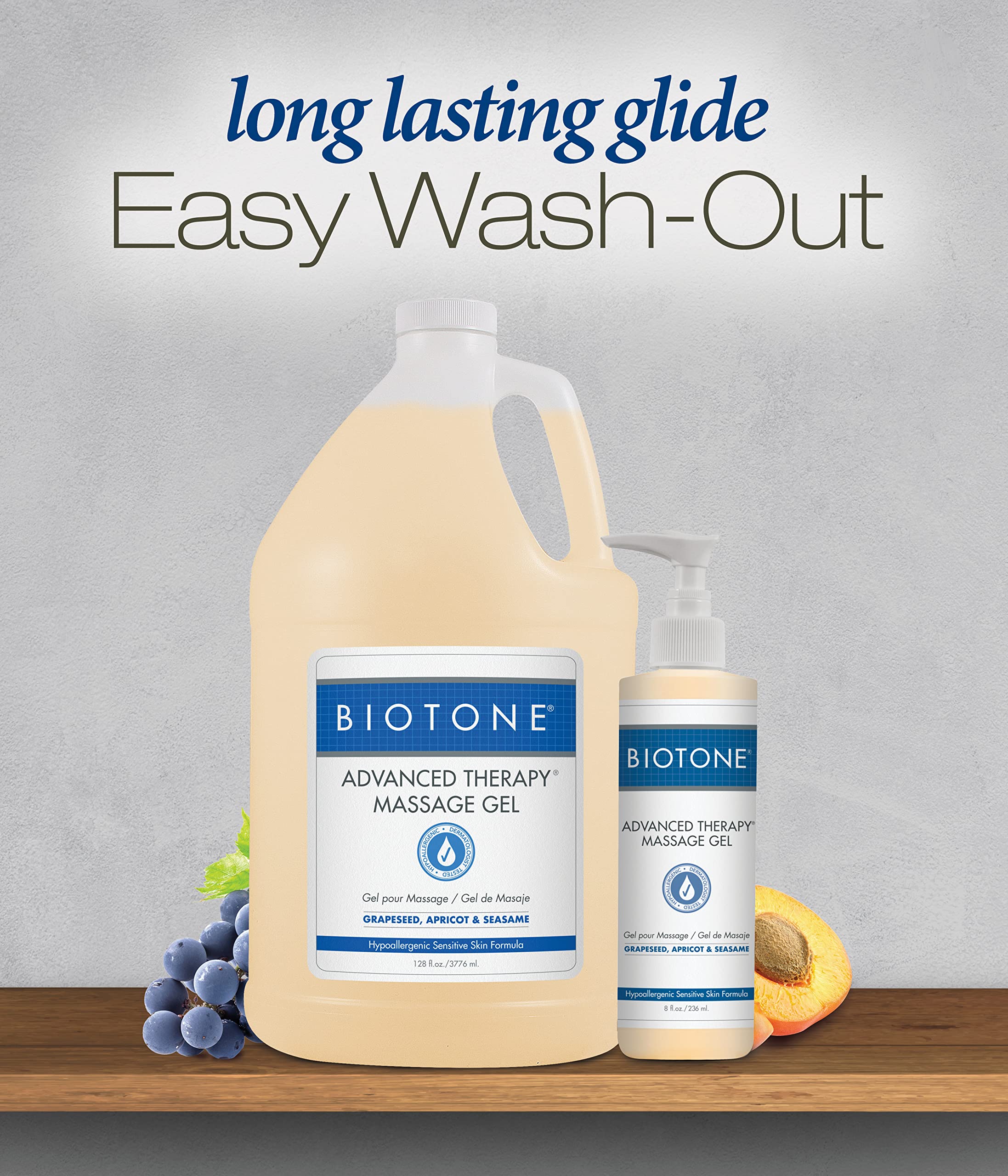 BIOTONE Advanced Therapy Massage Gel, Smooth, Silky Glide Without the Oil Feel, Ideal Workability, Nut-Oil Free, Hypoallergenic
