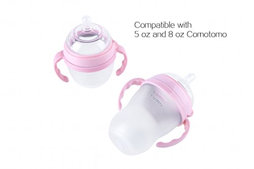 Compatible Bottle Handle for Comotomo, (Pack of 3, Pink)