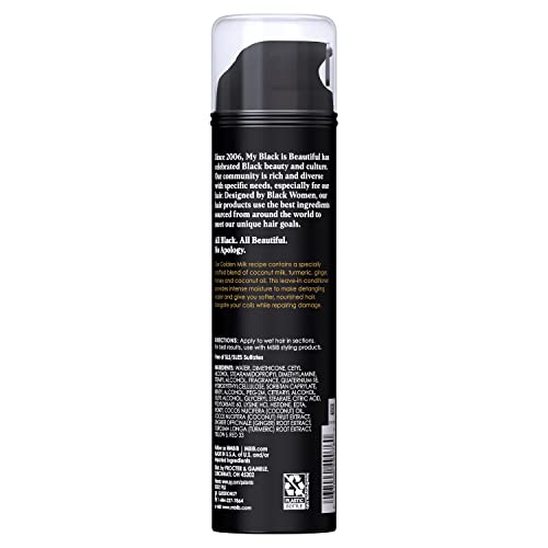 MY BLACK IS BEAUTIFUL Nourishing Leave-In Conditioning Cream, for Curly and Coily Hair with Coconut Oil, Honey, and Tumeric, 6.3 fl oz